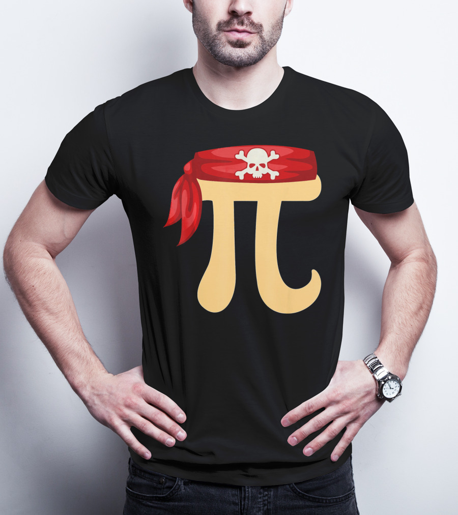Pirate Pi Skull Crossbones Halloween Costume Math Pie T-Shirt
