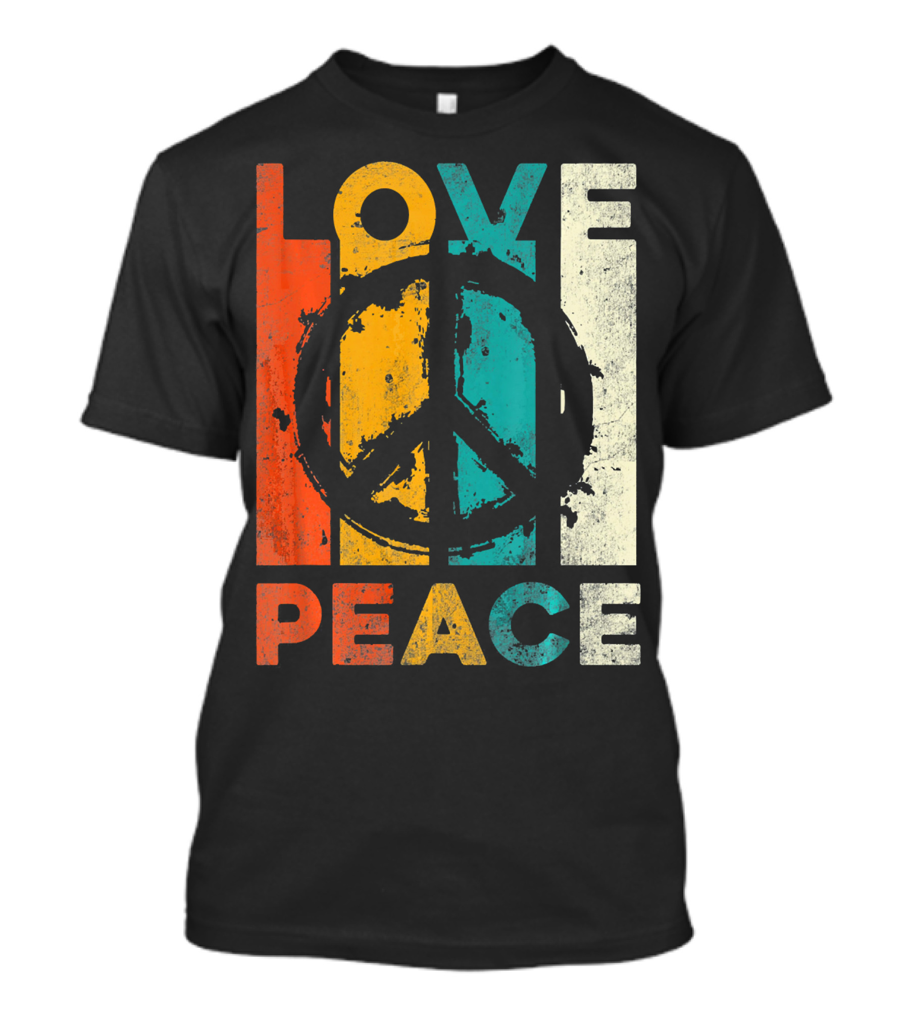 Love Peace Retro 60s 70s Vibe With Tie Dye Peace Sign T-Shirt