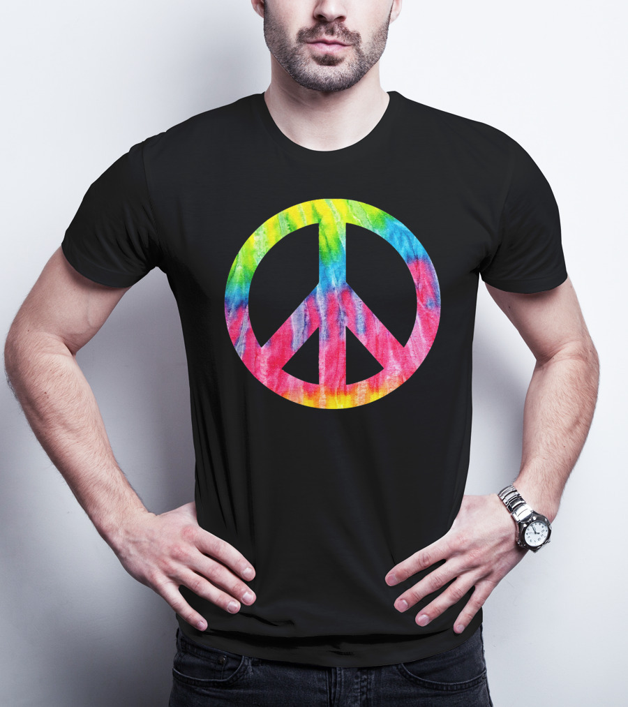Tie Dye Peace Sign Hippie 60s 70s Halloween Costume T-Shirt