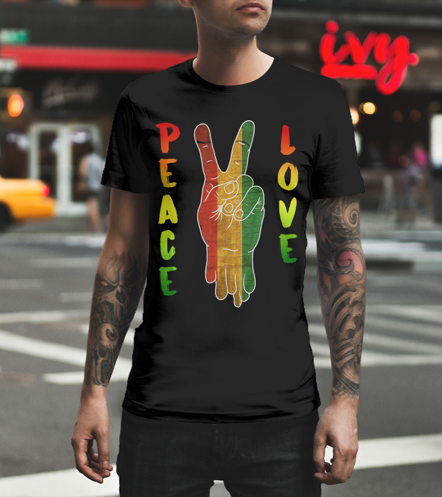 Peace Love Jamaica Reggae Music Rasta Pride T-Shirt