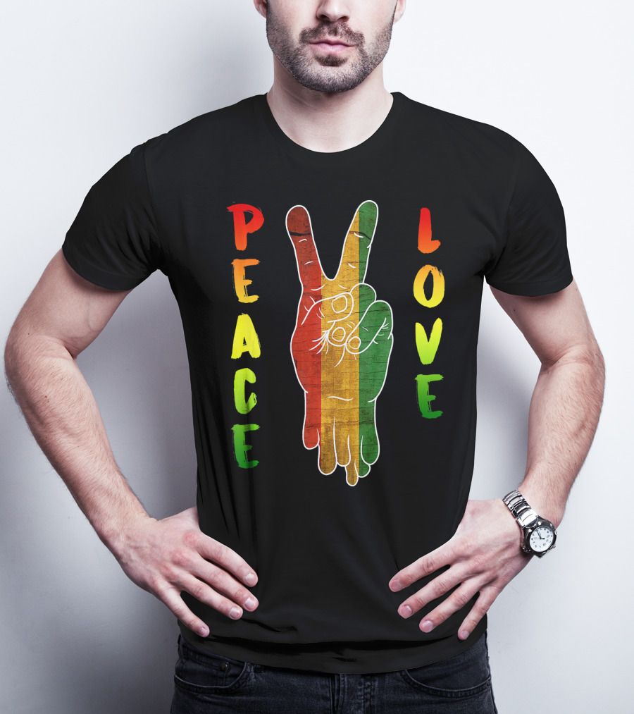 Peace Love Jamaica Reggae Music Rasta Pride T-Shirt