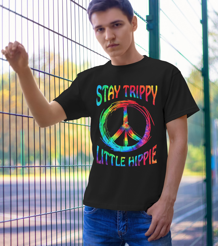 Stay Trippy Little Hippie Vintage Retro Peace T-Shirt