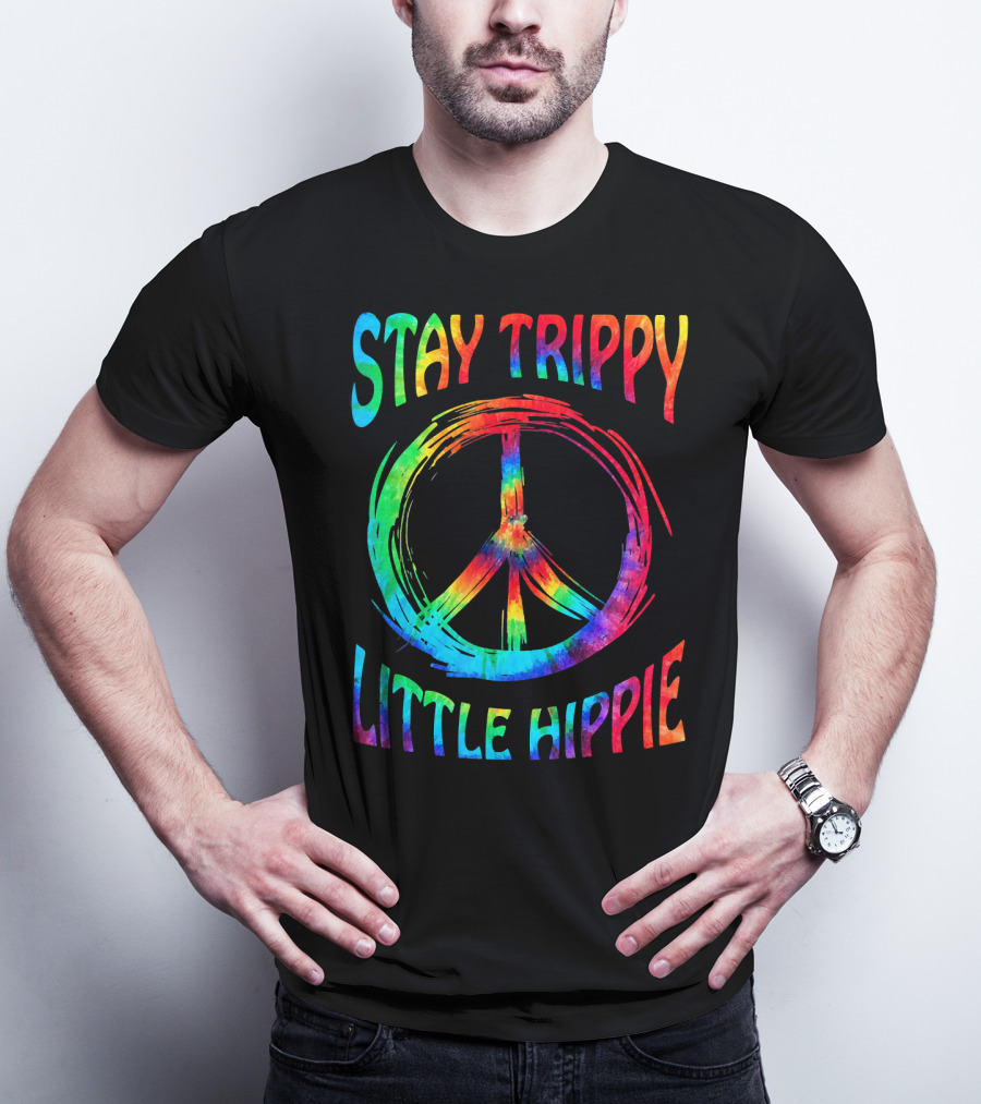 Stay Trippy Little Hippie Vintage Retro Peace T-Shirt
