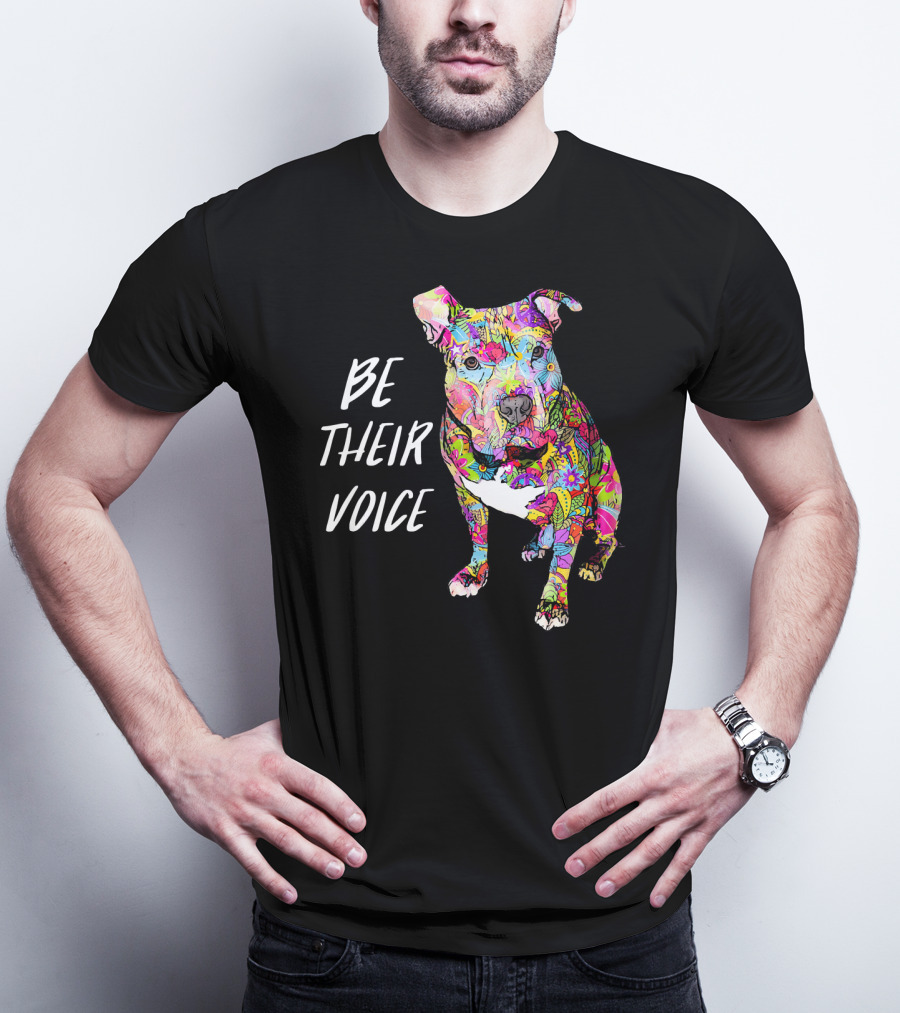 Be Their Voice Pitbull Hippie Peace Love T-Shirt