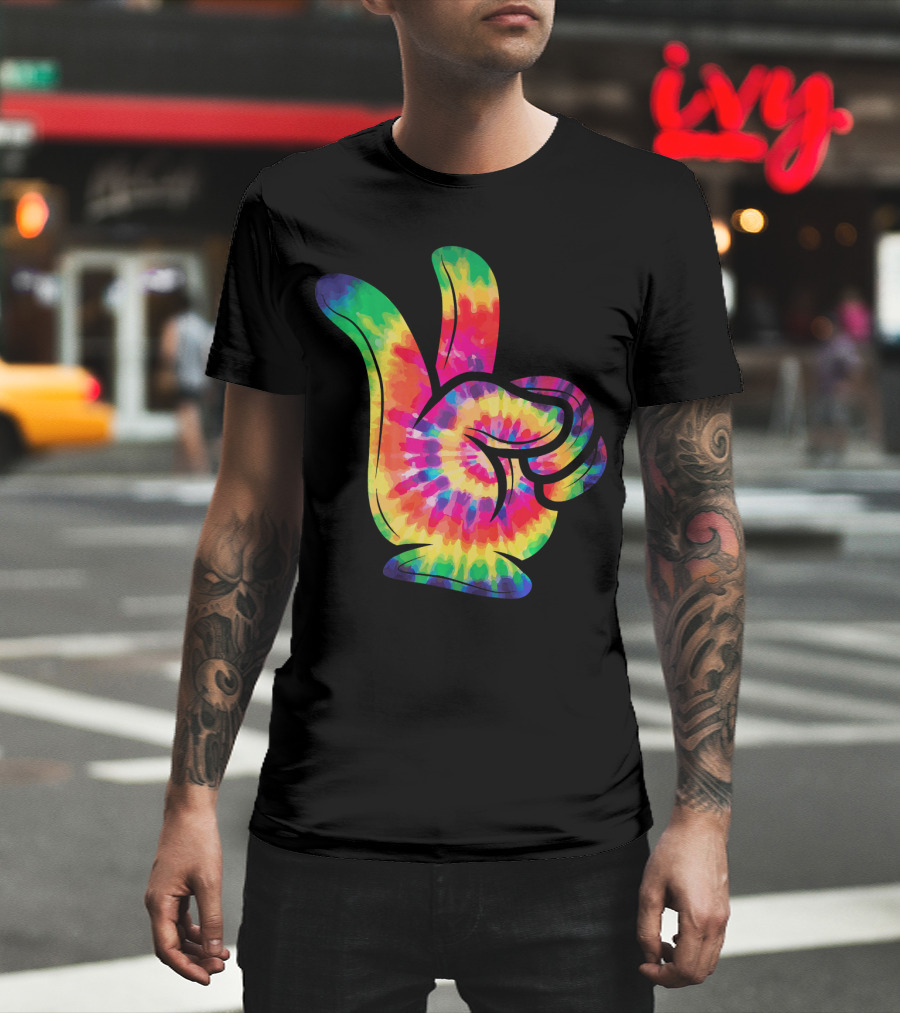 Peace Sign Tie-Dye Hippies Love 60s 70s Colorful T-Shirt