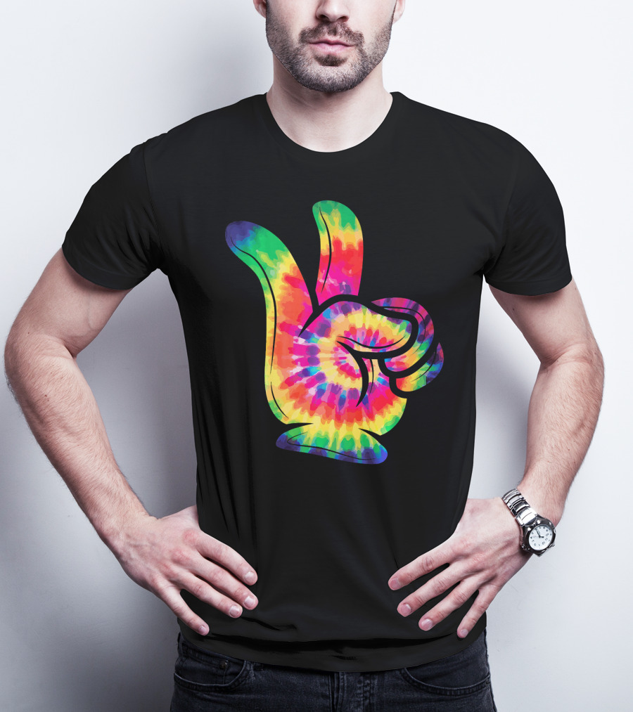 Peace Sign Tie-Dye Hippies Love 60s 70s Colorful T-Shirt