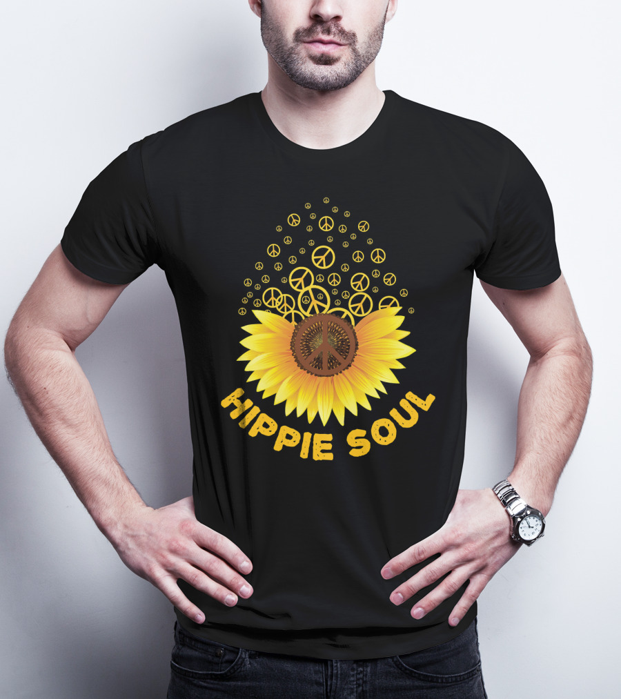 Hippie Soul Sunflower Peace Signs T-Shirt