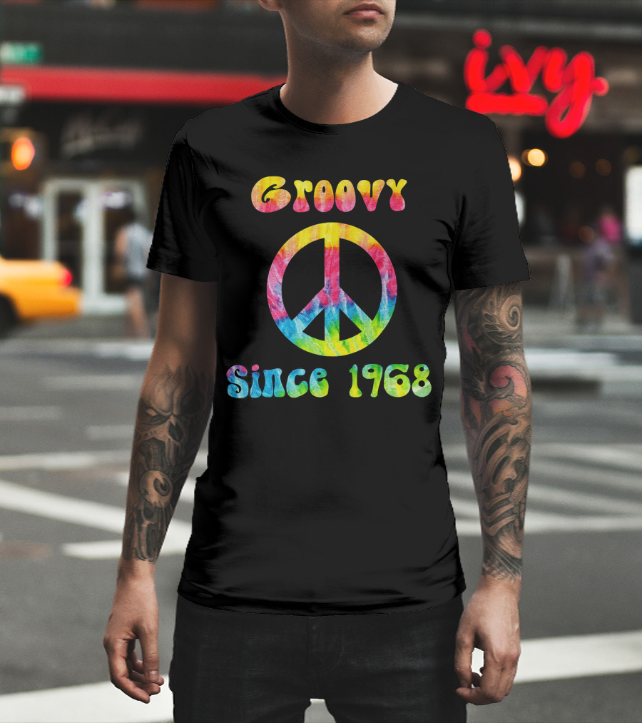 Groovy Peace Sign Tie-Dye Vibes Since 1968 T-Shirt