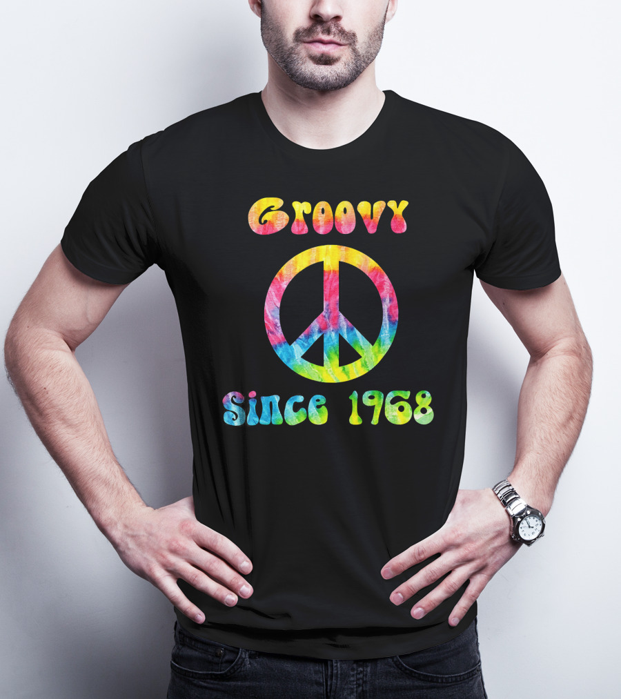Groovy Peace Sign Tie-Dye Vibes Since 1968 T-Shirt