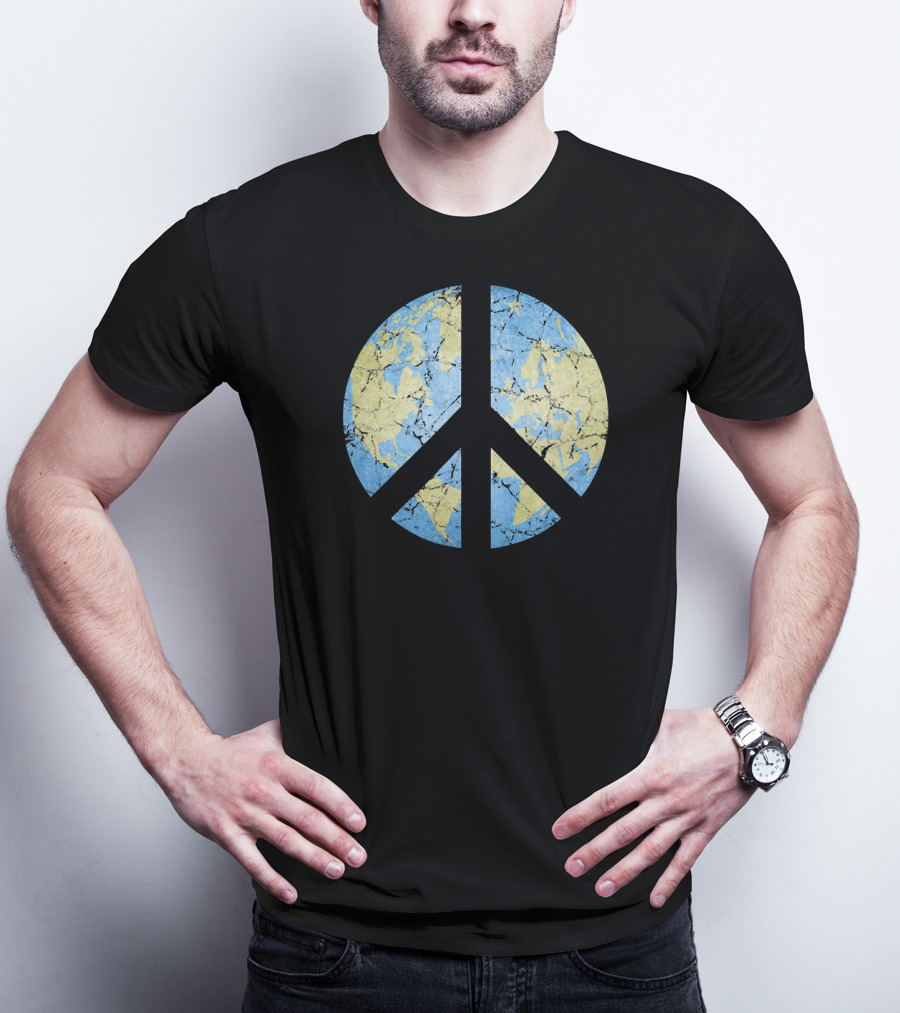 Vintage Earth Peace Symbol World Peace T-Shirt