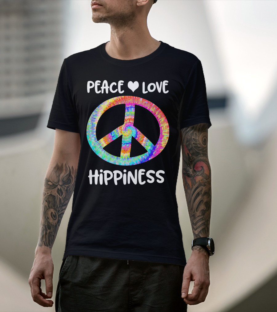 Peace Love Hippiness Tie Dye Peace Sign T-Shirt
