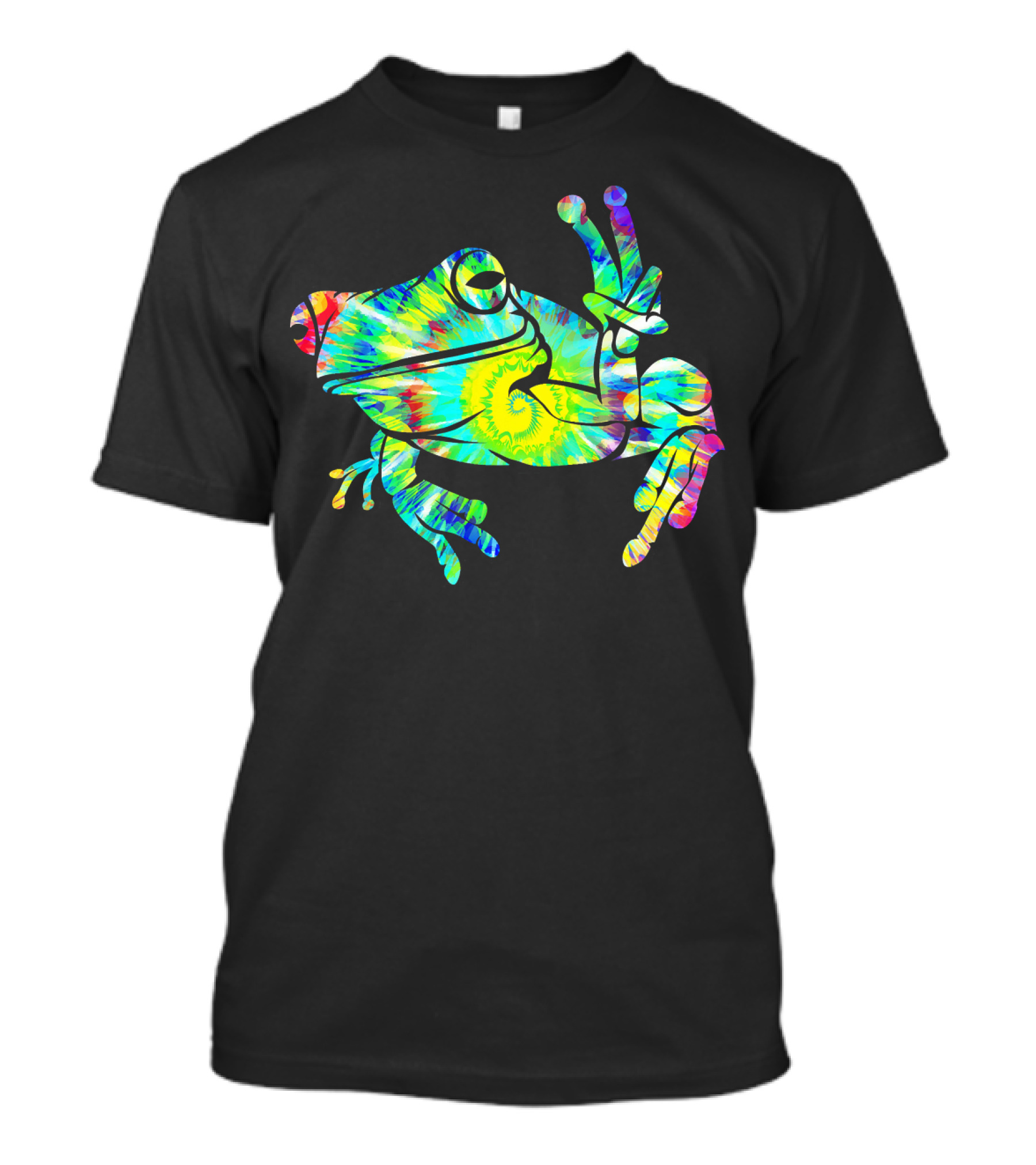 Cool Tie Dye Peace Frog Psychedelic Vibes T-Shirt
