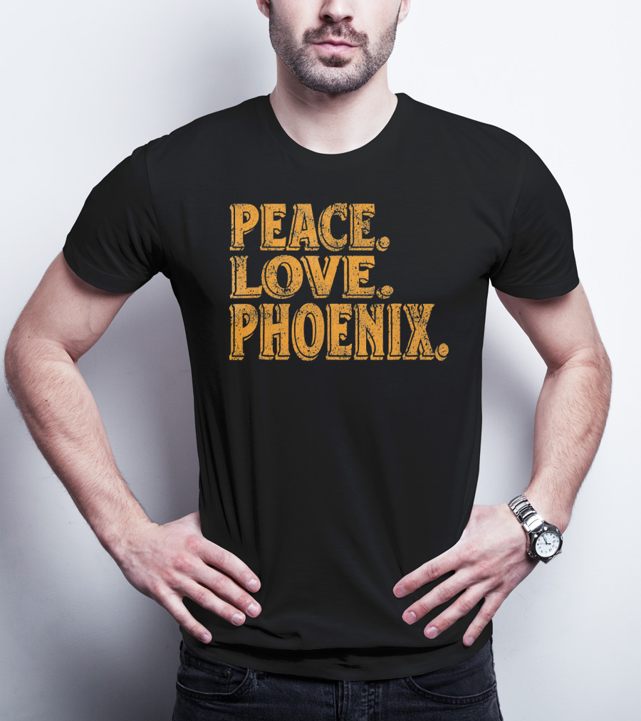 Peace Love Phoenix Retro Vibes Arizona T-Shirt