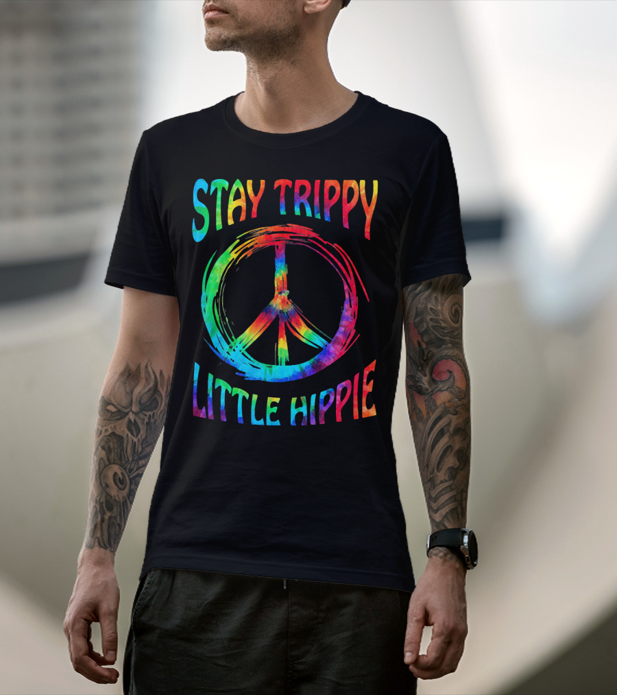 Stay Trippy Little Hippie Peace Day Rainbow Peace T-Shirt