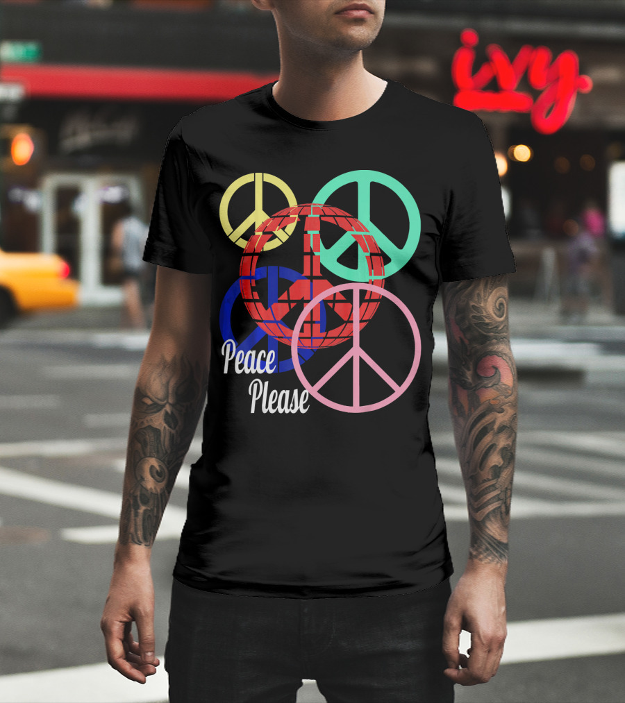 Peace Please Multicolor Peace Symbols T-Shirt