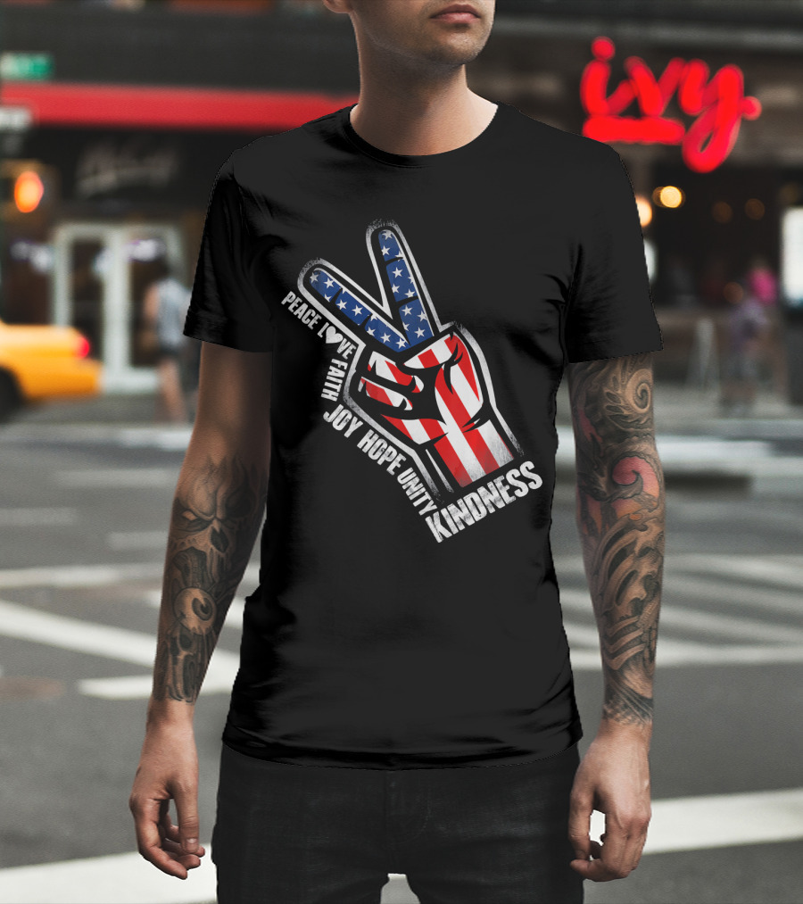 UNITY DAY Peace Love Faith Joy Hope Unity Kindness Hand T-Shirt
