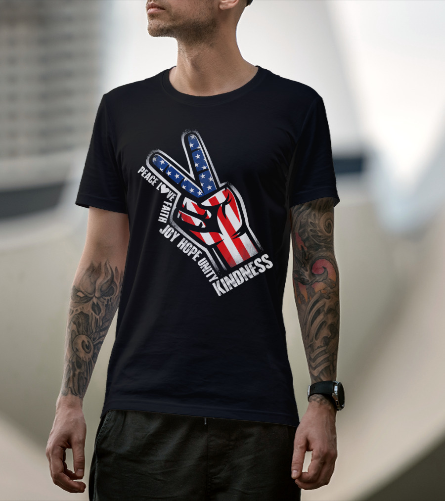 UNITY DAY Peace Love Faith Joy Hope Unity Kindness Hand T-Shirt