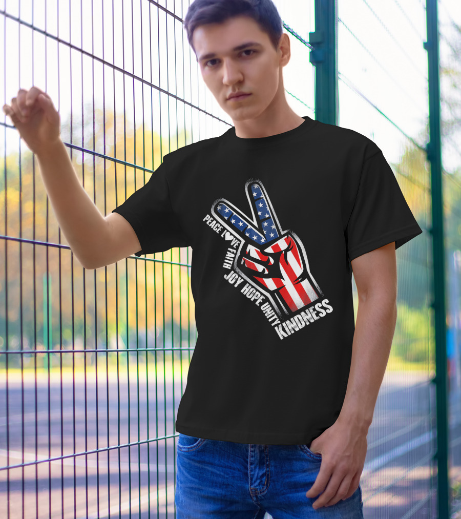 UNITY DAY Peace Love Faith Joy Hope Unity Kindness Hand T-Shirt