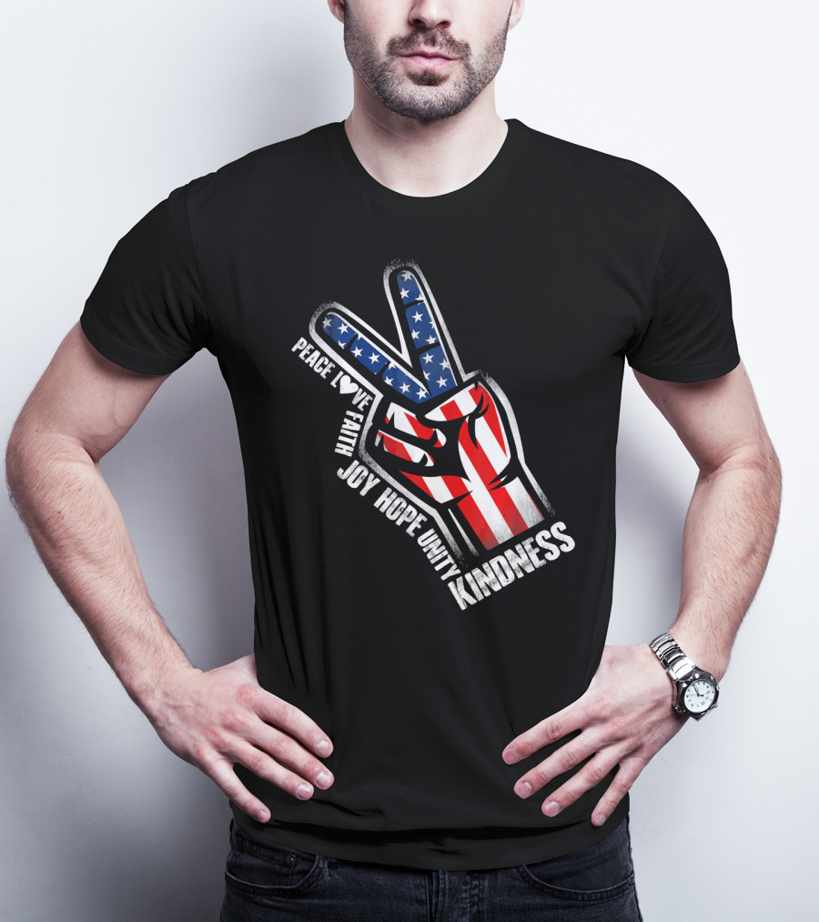 UNITY DAY Peace Love Faith Joy Hope Unity Kindness Hand T-Shirt