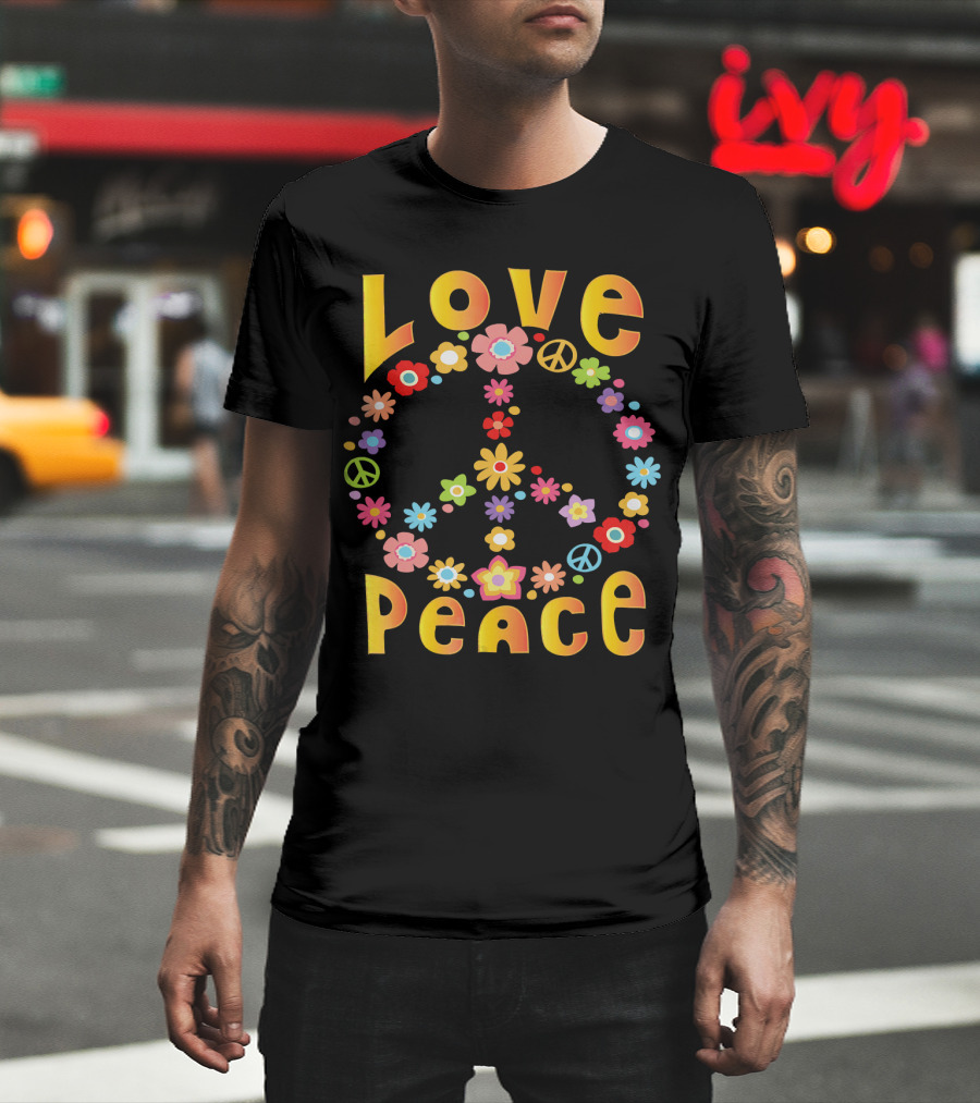 Love Peace 60s Flower Power Hippie Freedom T-Shirt