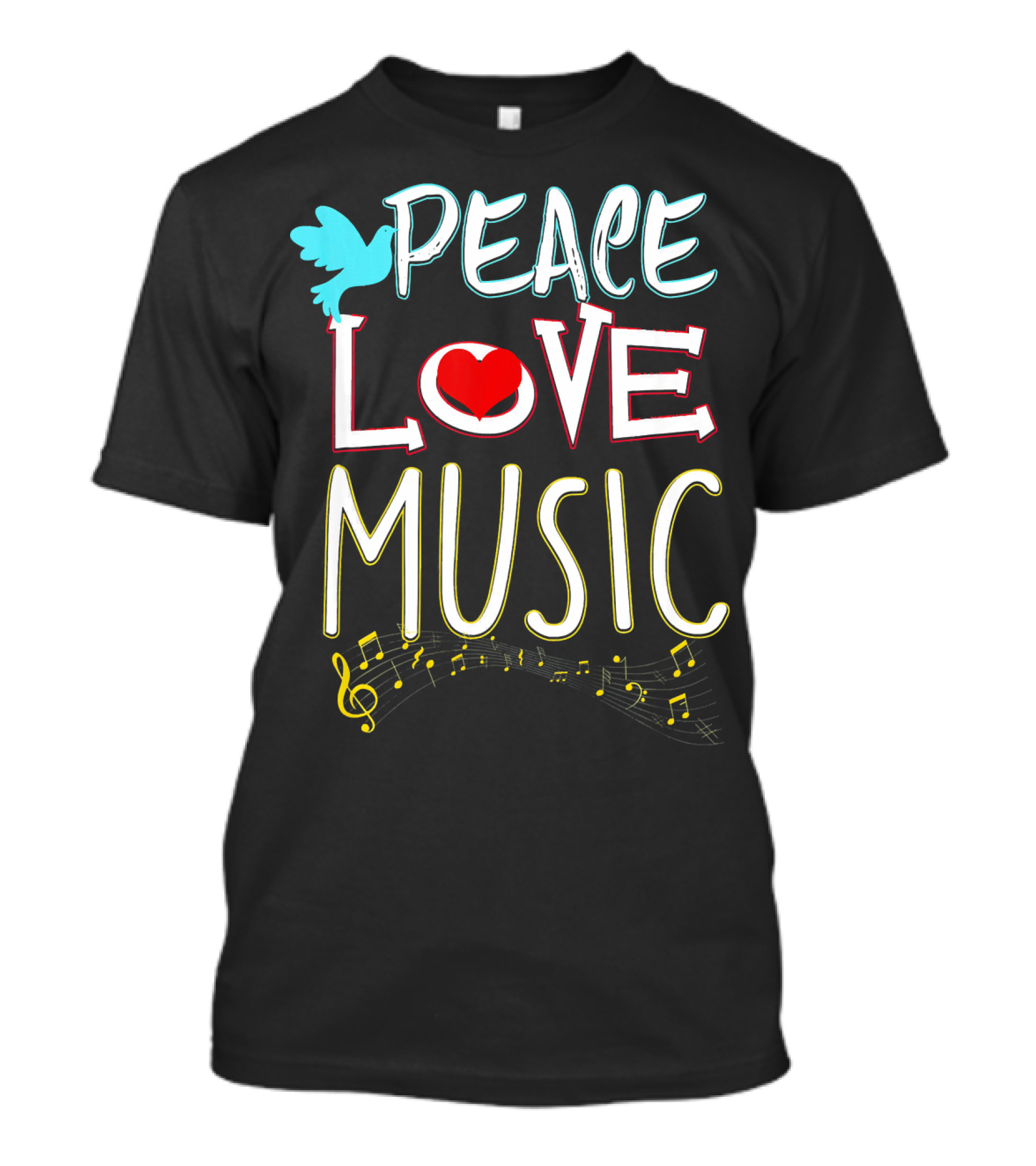 Peace Love Music Cute Hippie Hipster Festival T-Shirt