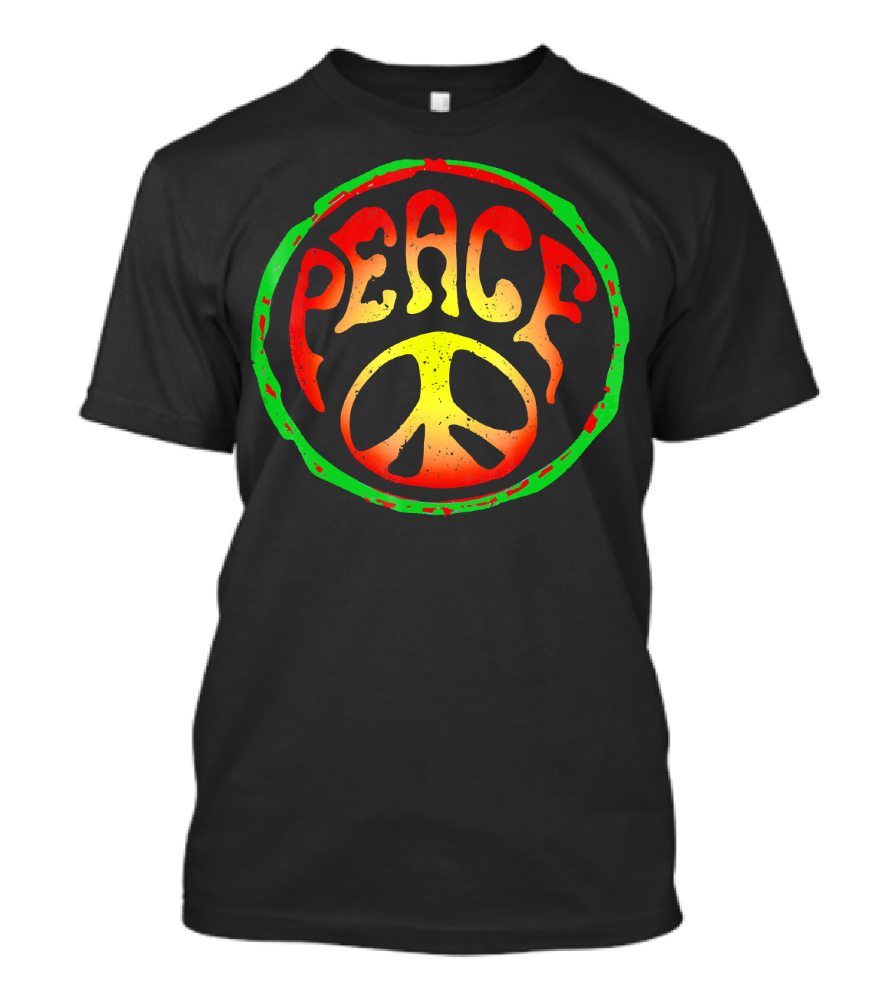 Rasta Peace Sign 60s Hippie T-Shirt