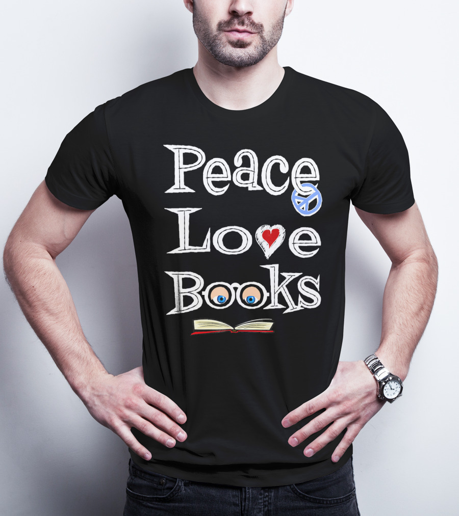 Peace Love Books With Geeky Cute Bookish Vibes T-Shirt
