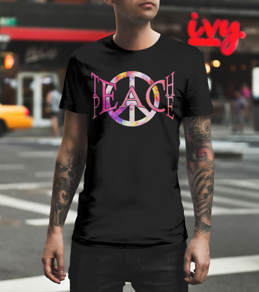 Teach Peace Sign Educators T-Shirt