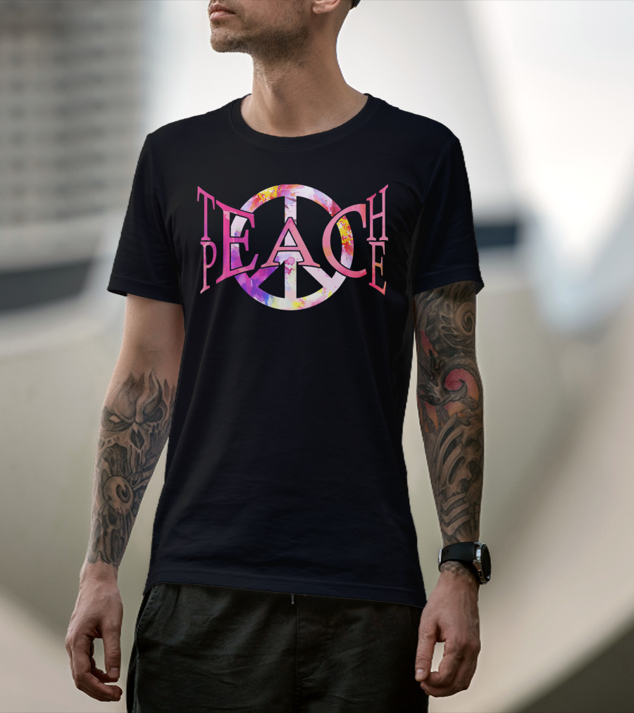 Teach Peace Sign Educators T-Shirt