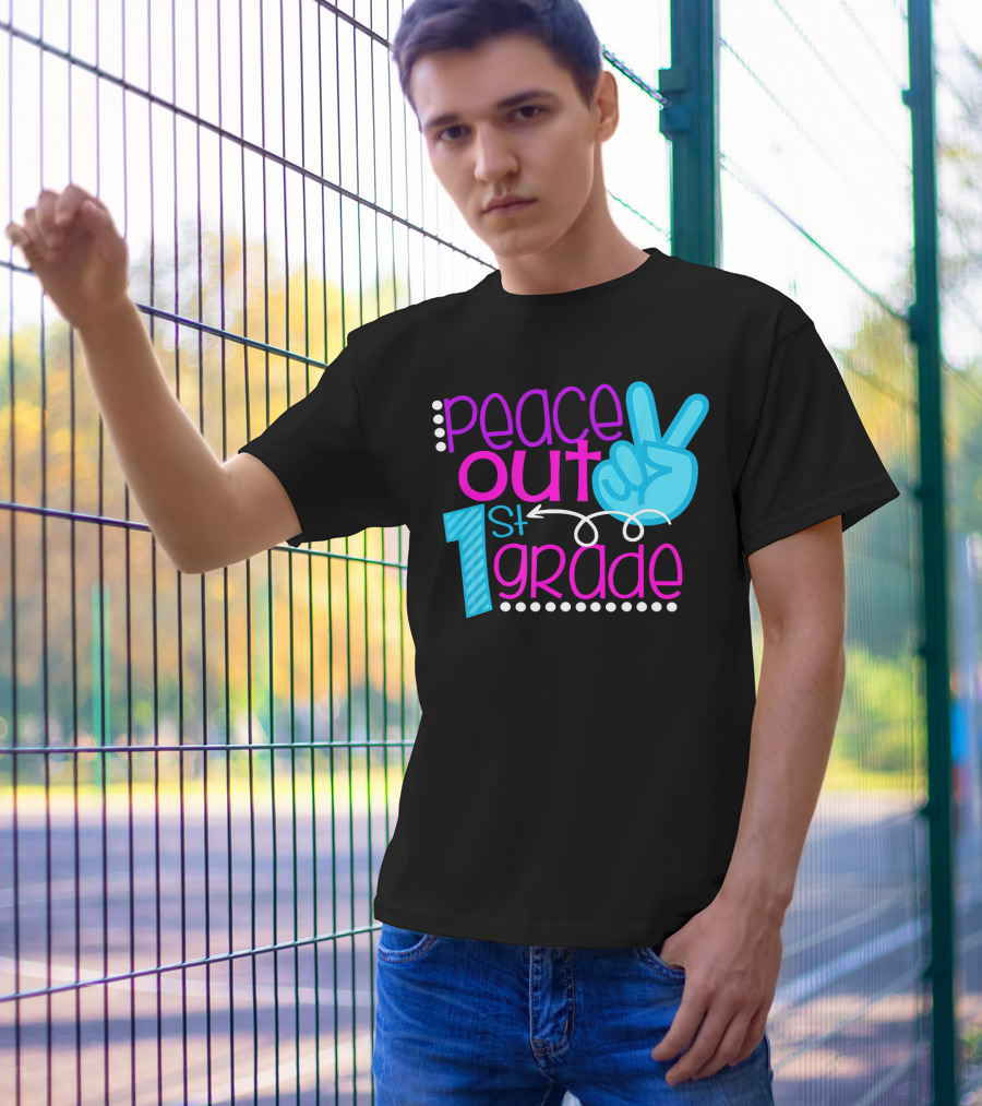 Peace Out 1st Grade First Day Of School T-Shirt