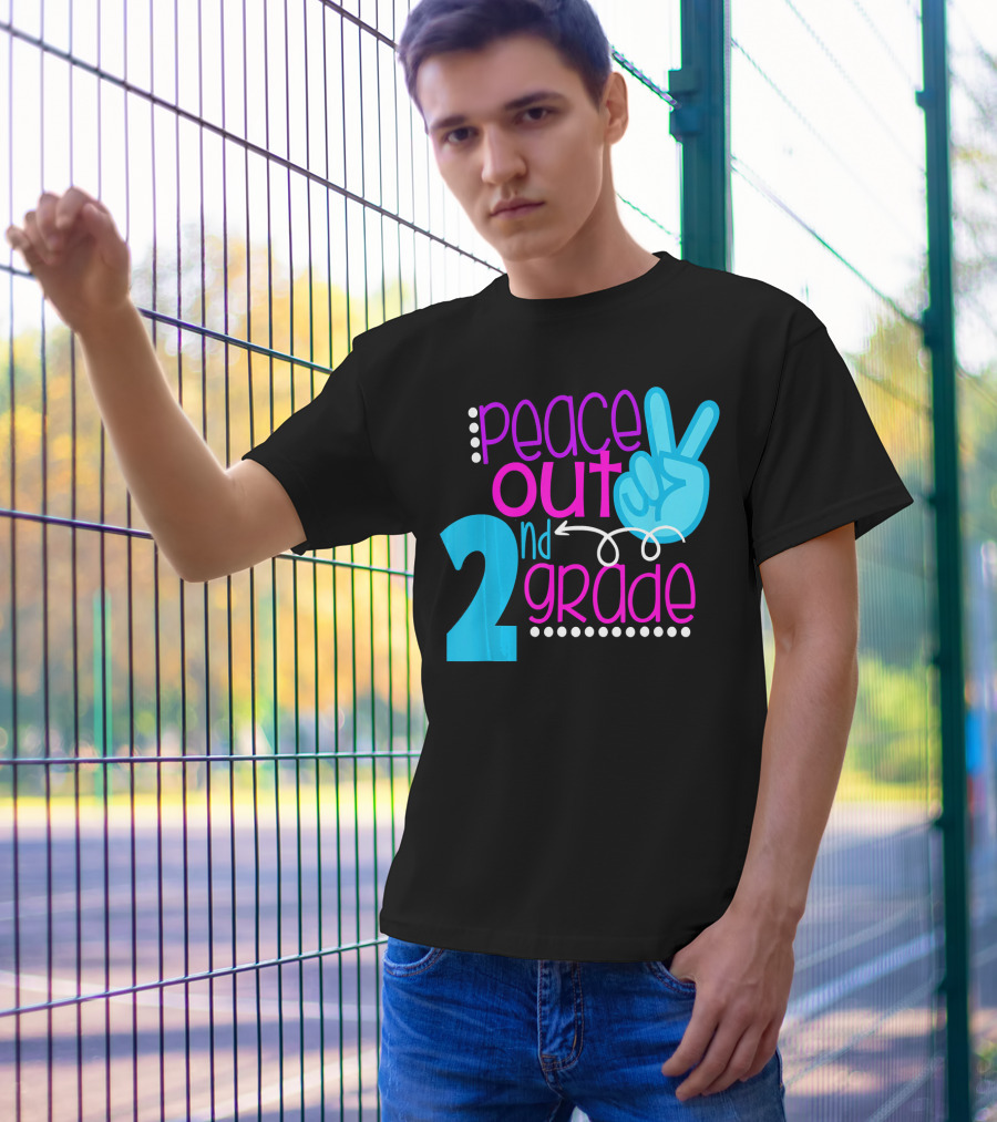 Peace Out 2nd Grade First Day Of School T-Shirt