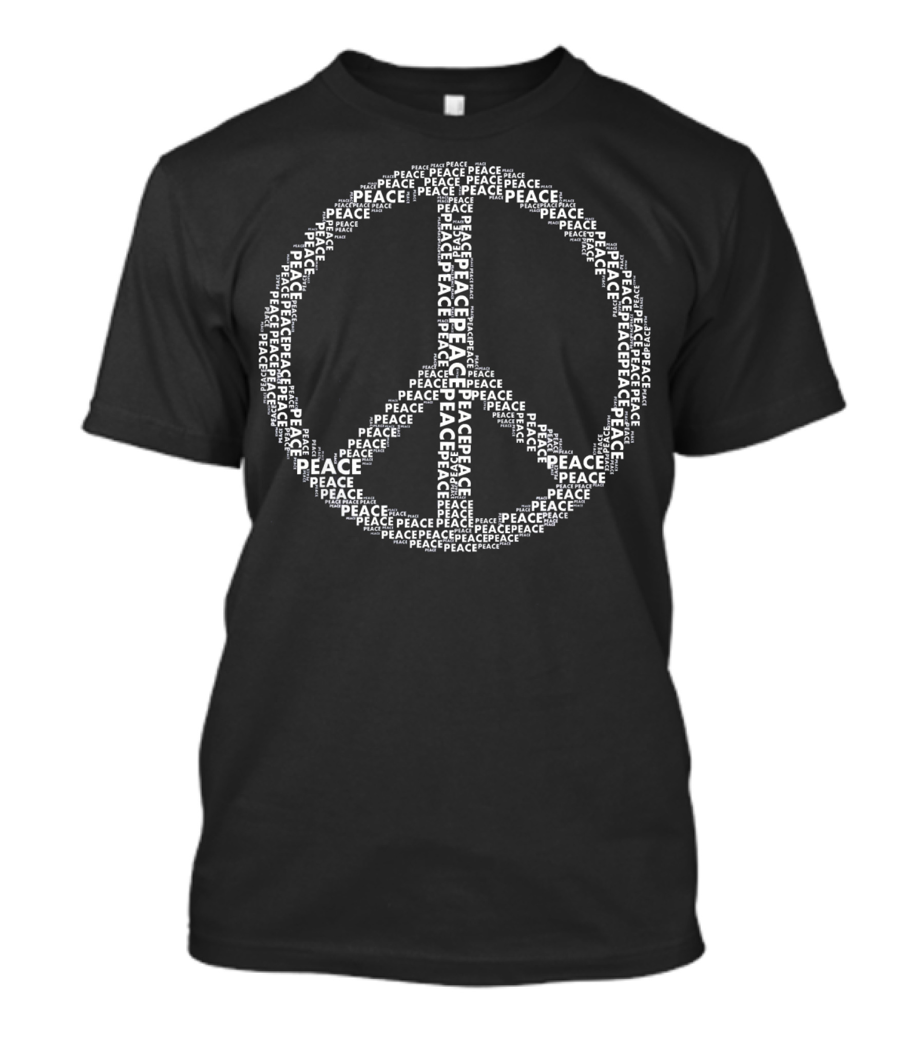 Peace Sign Word Art Love All World Peace T-Shirt