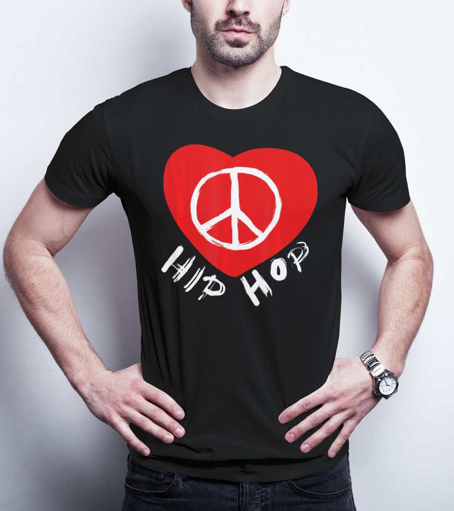 Love Peace Hip Hop Heart Icon For Dancing Enthusiasts T-Shirt