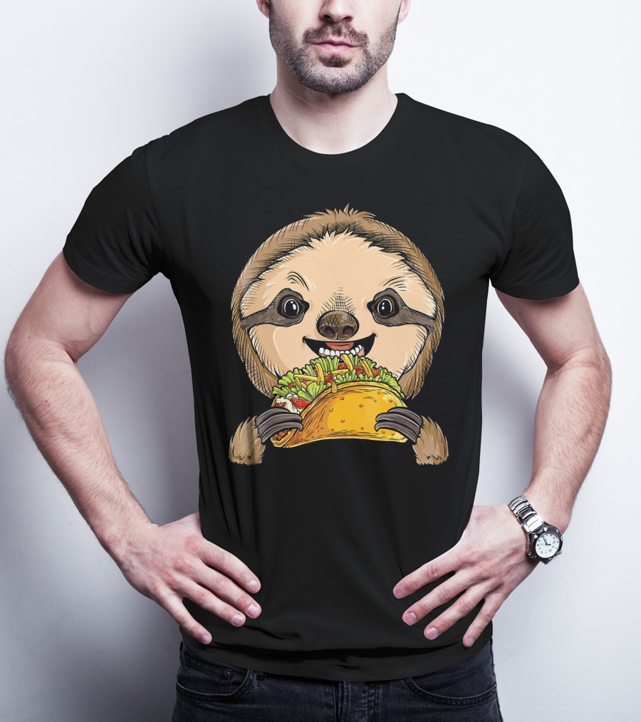 Sloth Taco Animal Tacos Lover Me Cute Sloth Eating Tacos T-Shirt
