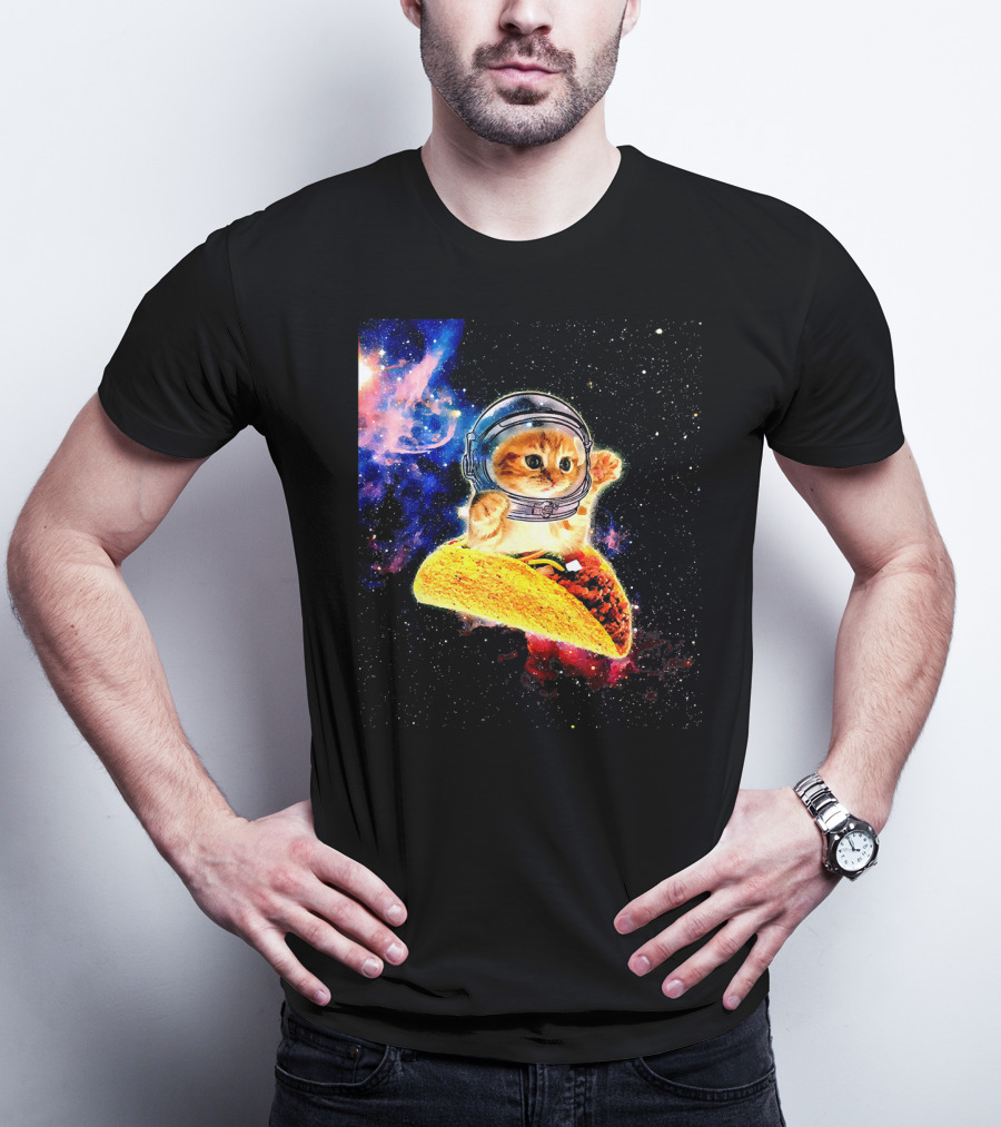 Crazy Space Taco Cat Astronaut Galaxy Adventure T-Shirt