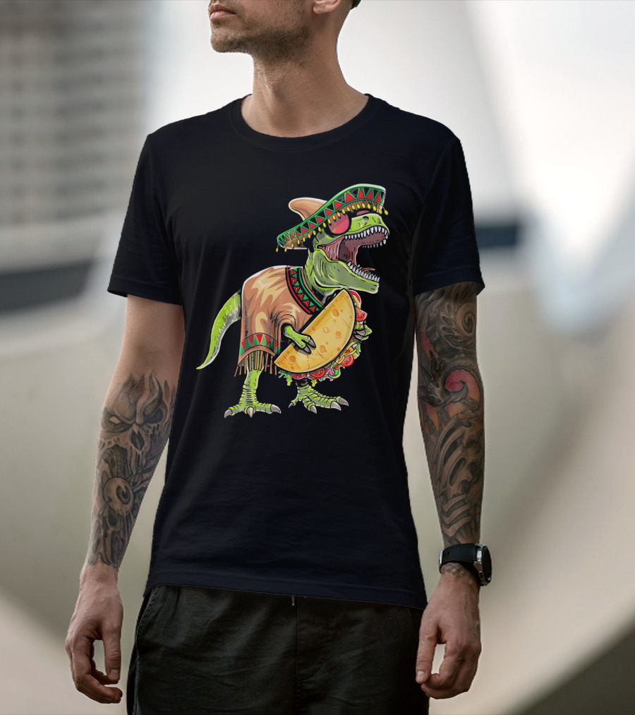Cinco De Mayo Dinosaur Taco Party Sombrero Fiesta Rex T-Shirt