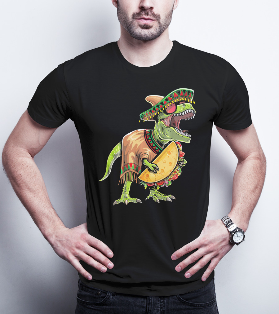 Cinco De Mayo Dinosaur Taco Party Sombrero Fiesta Rex T-Shirt