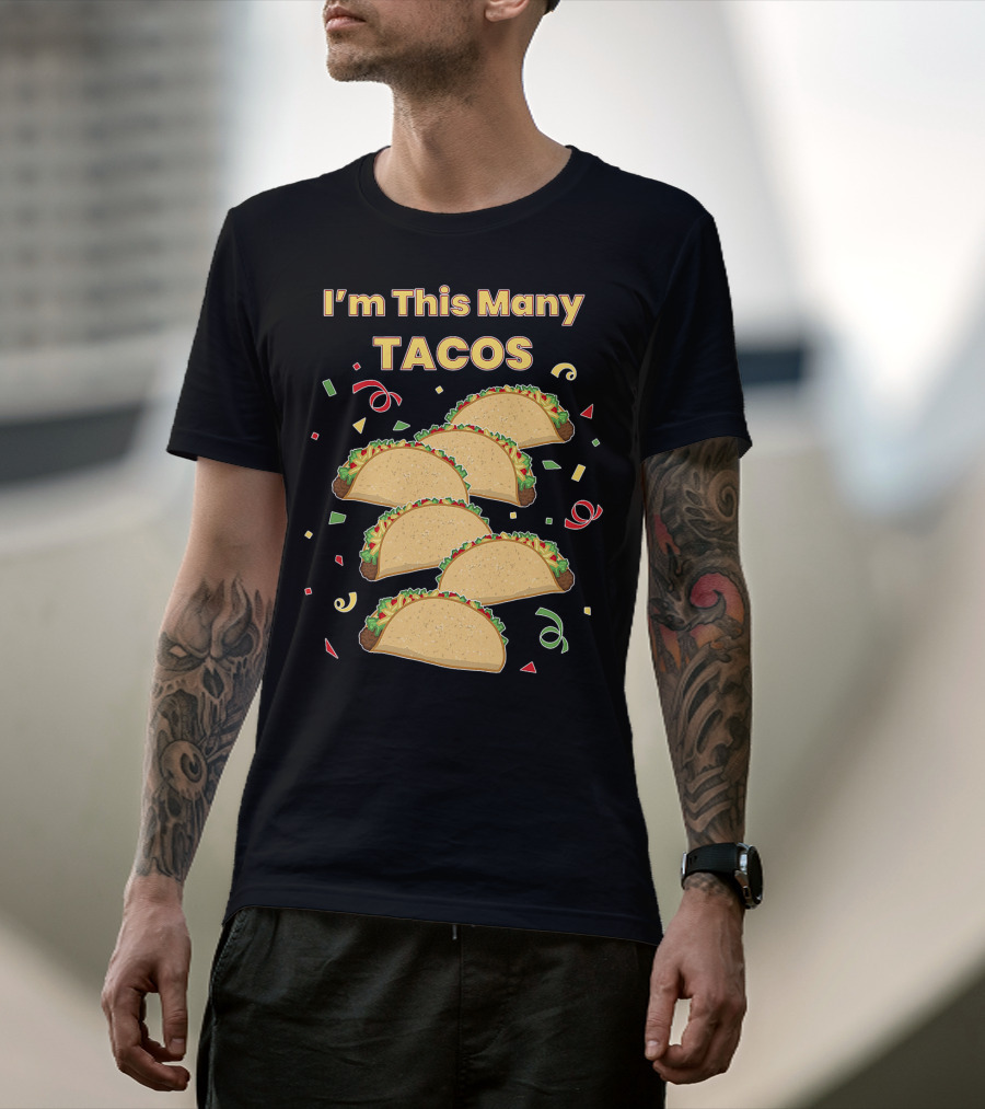 I'm This Many Tacos Six 6 Year Old Kids Funny T-Shirt