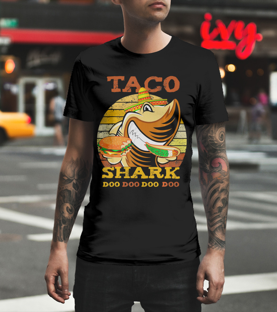 Taco Shark Doo Doo Doo Doo Halloween Baby Thanksgiving Women Men T-Shirt
