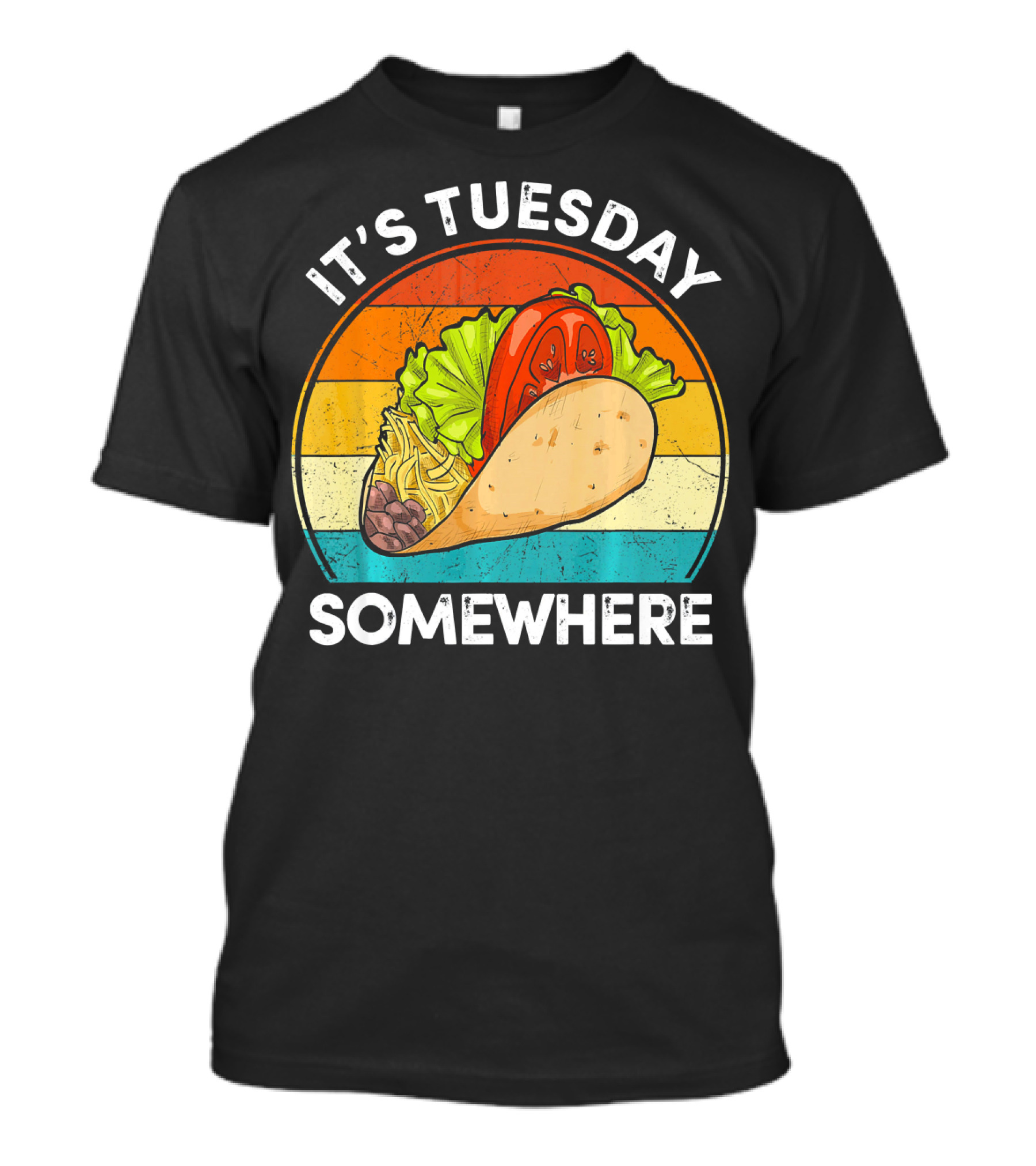 It's Tuesday Somewhere Vintage Taco Retro Stripes T-Shirt