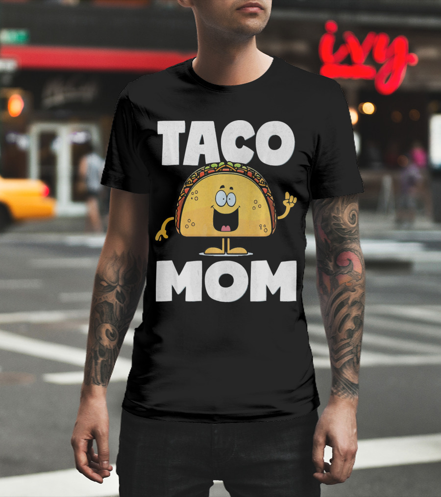 Taco Mom Funny Vintage Mother Mexican Ta Cartoon Character T-Shirt