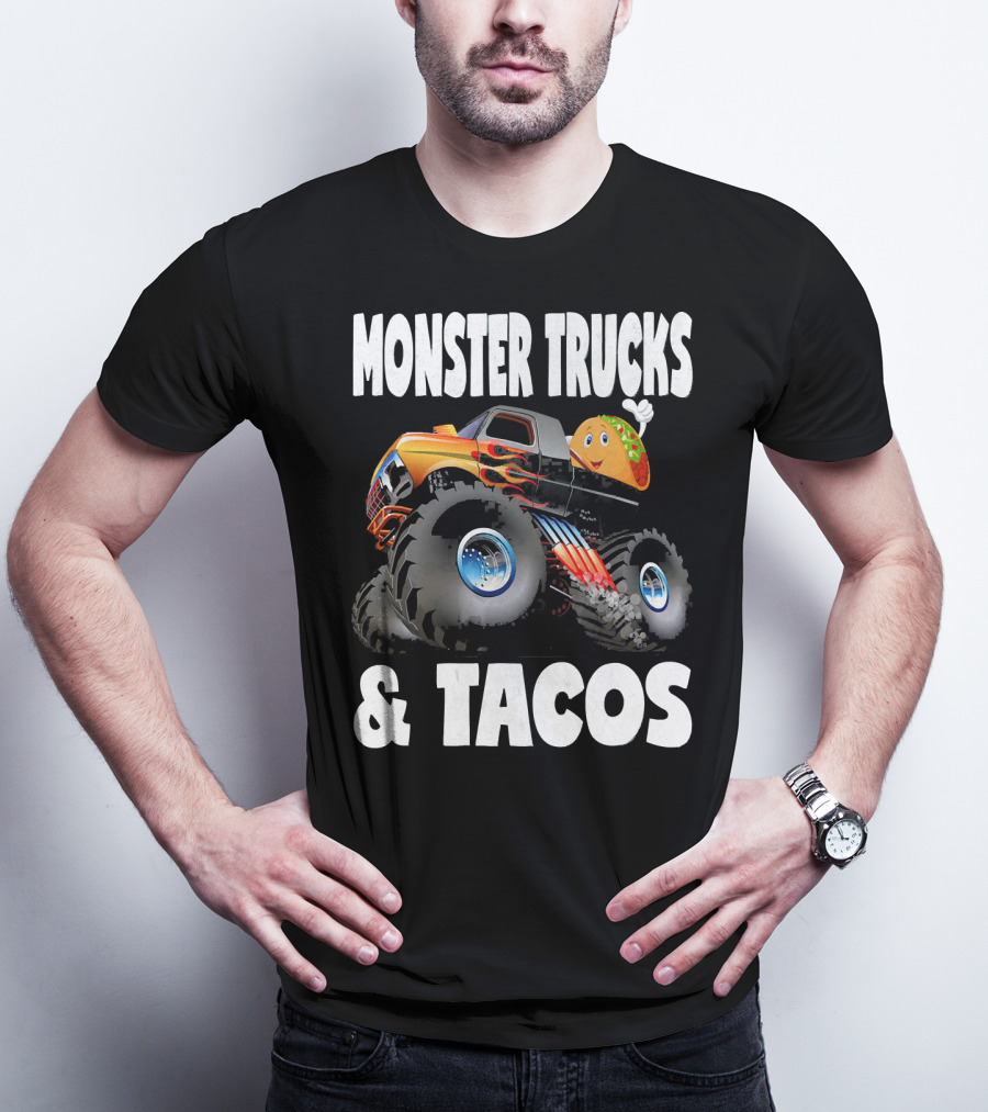 Monster Trucks And Tacos Funny Cute Taco Truck Adventure T-Shirt