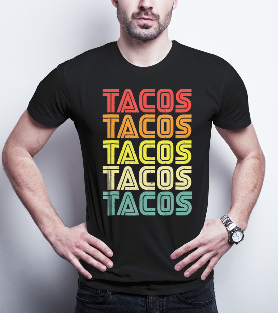 Vintage Retro Mexican Tacos Tuesday T-Shirt