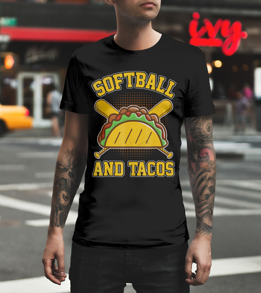 Softball And Tacos Mexican Foodie T-Shirt