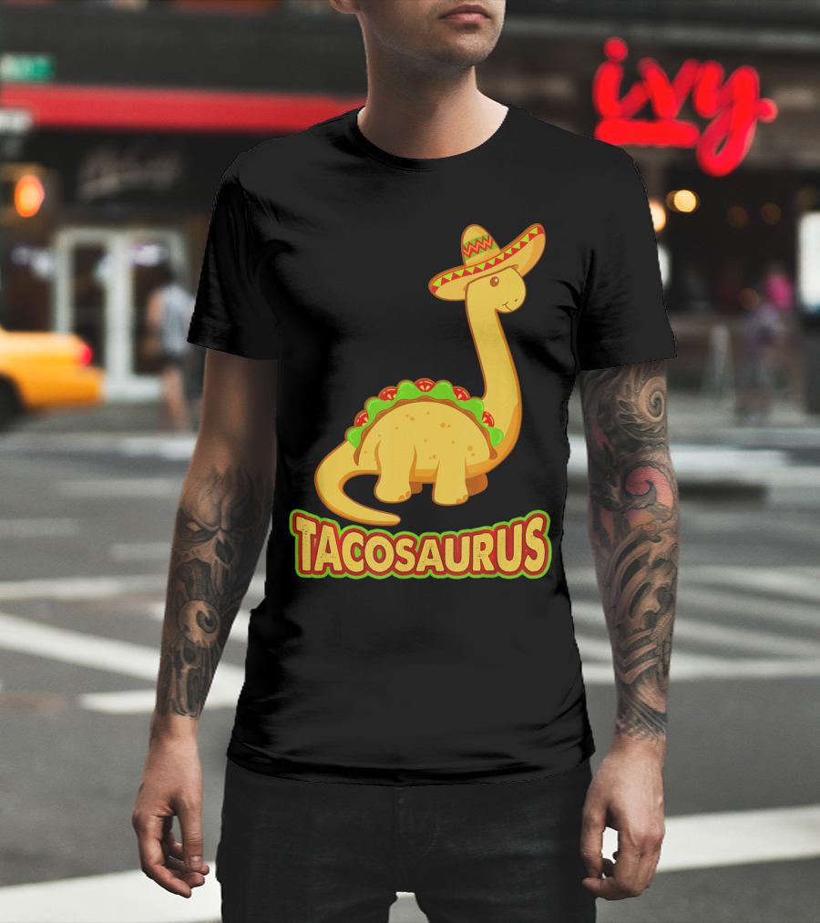Tacosaurus Sombrero Dinosaur Taco T-Shirt