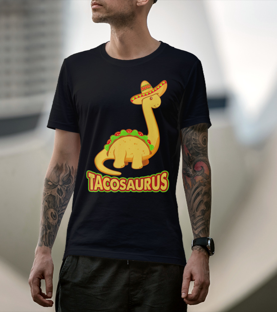Tacosaurus Sombrero Dinosaur Taco T-Shirt
