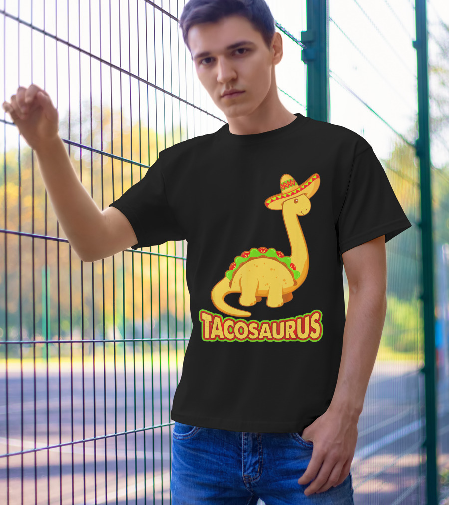 Tacosaurus Sombrero Dinosaur Taco T-Shirt