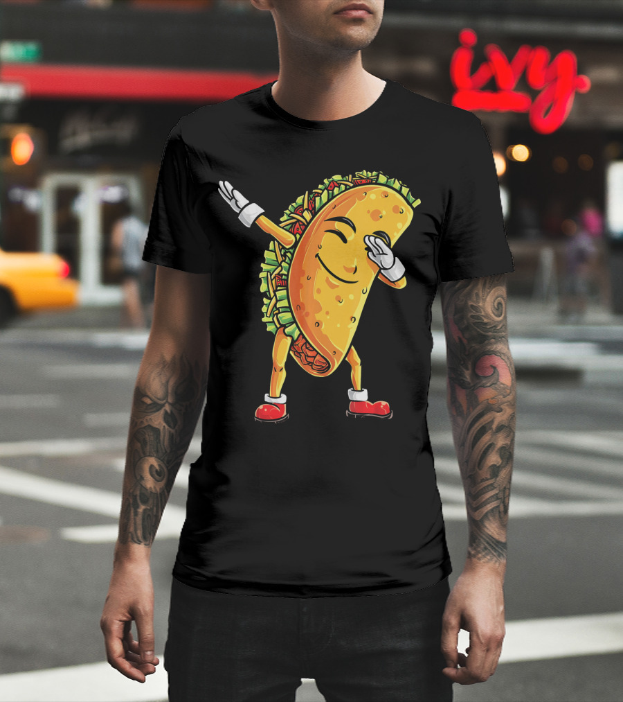 Funny Dabbing Taco Cinco De Mayo Mexican T-Shirt