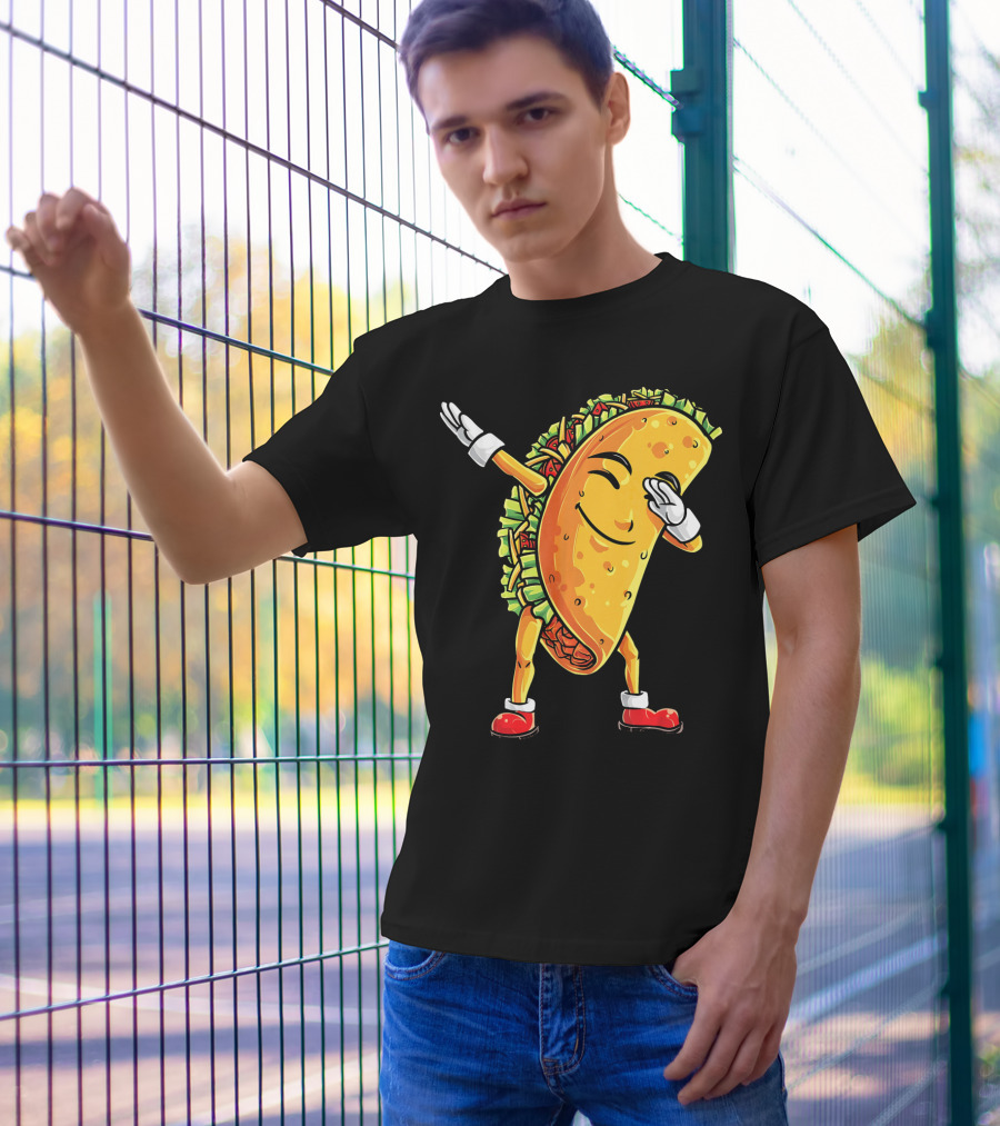 Funny Dabbing Taco Cinco De Mayo Mexican T-Shirt