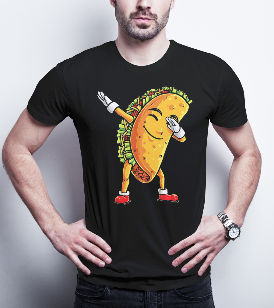Funny Dabbing Taco Cinco De Mayo Mexican T-Shirt